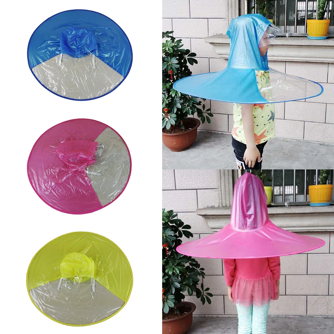 Foldable Creative Raincoat Umbrella Headwear Hat Cap Outdoor Fishing ...