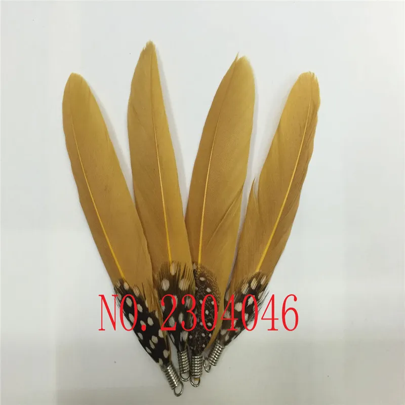 Free shipping 100 small straight knife brown goose feathers of pearl ...