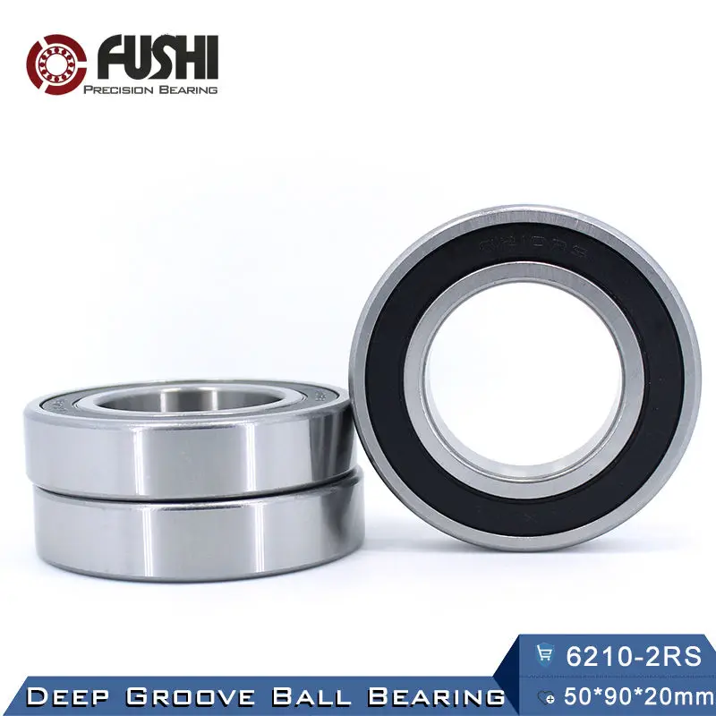 6210RS Bearing ABEC 3 (1 PCS) 50x90x20 mm Deep Groove 6210 2RS Ball ...