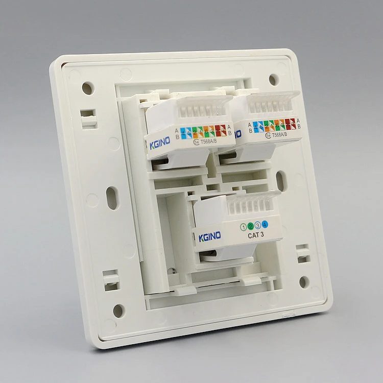 Wall Socket Dual Network Lan Cat5e Rj45 & Rj11 Cat3 Telephone Outlet ...