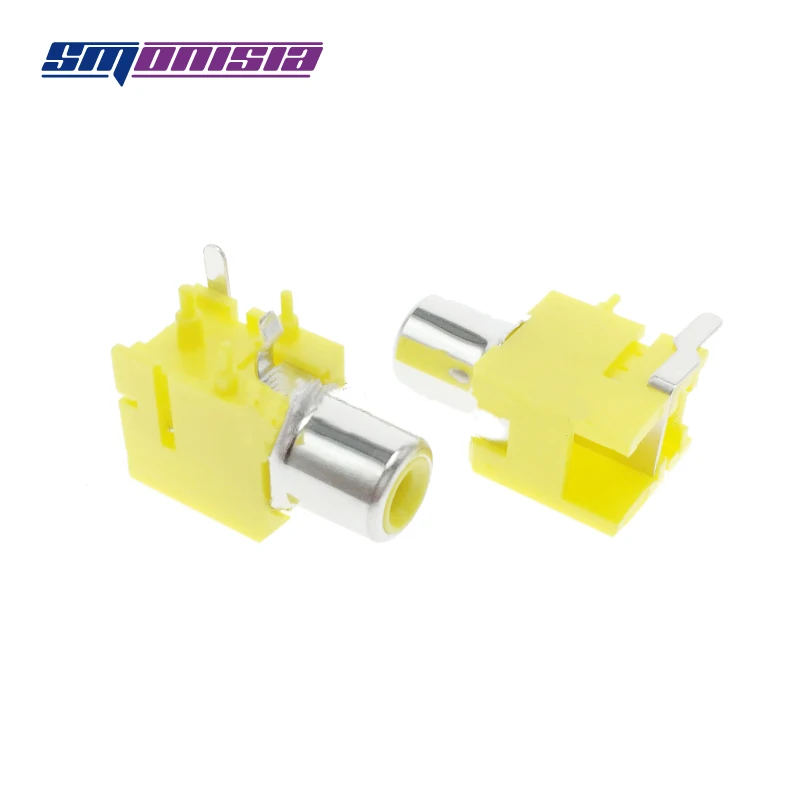 20pcs Single Hole RCA Lotus AV Plug Socket Connector 3 Feet 3P AV Audio ...