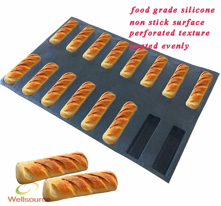 16 Cavity Mini Loaf Silicone Mold Narrow Rectangle Silicone Baking Mold