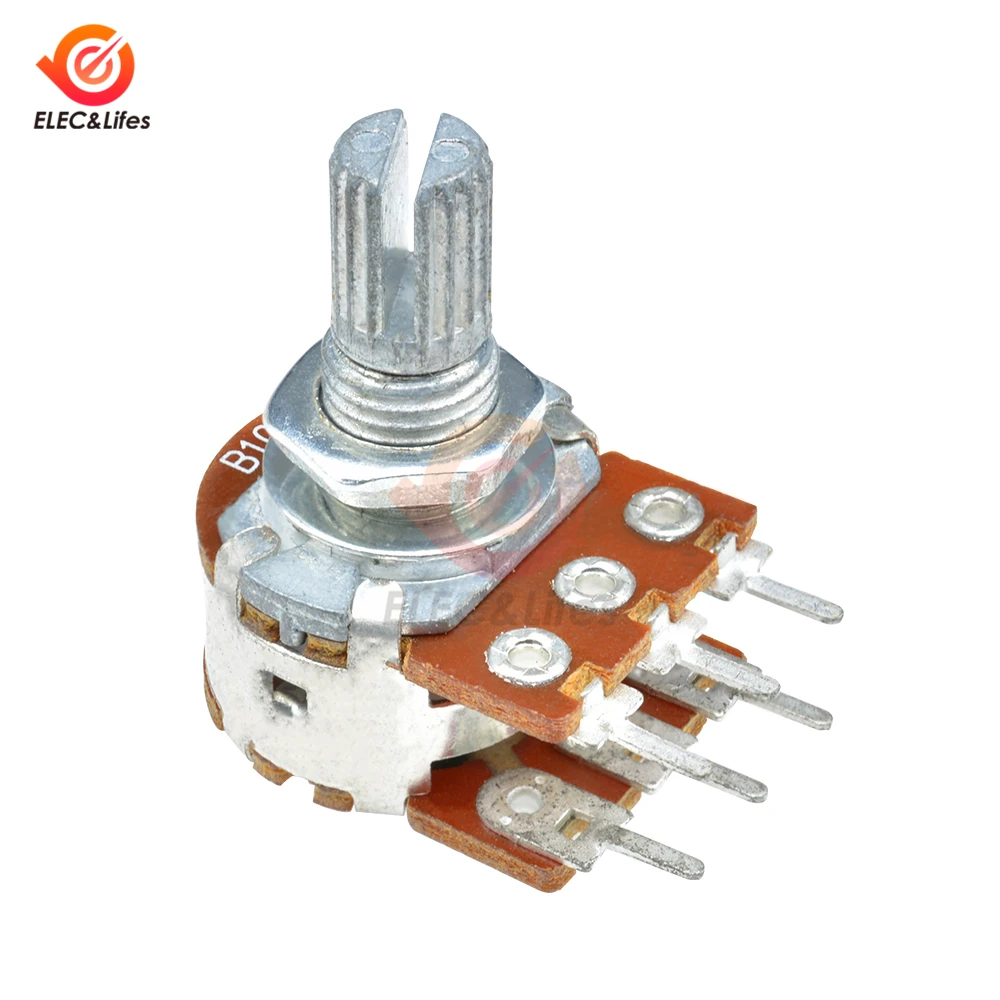 Potentiometers 5Pcs B1M 1M WH148 15mm 6 Pin Dual Stereo Linear ...