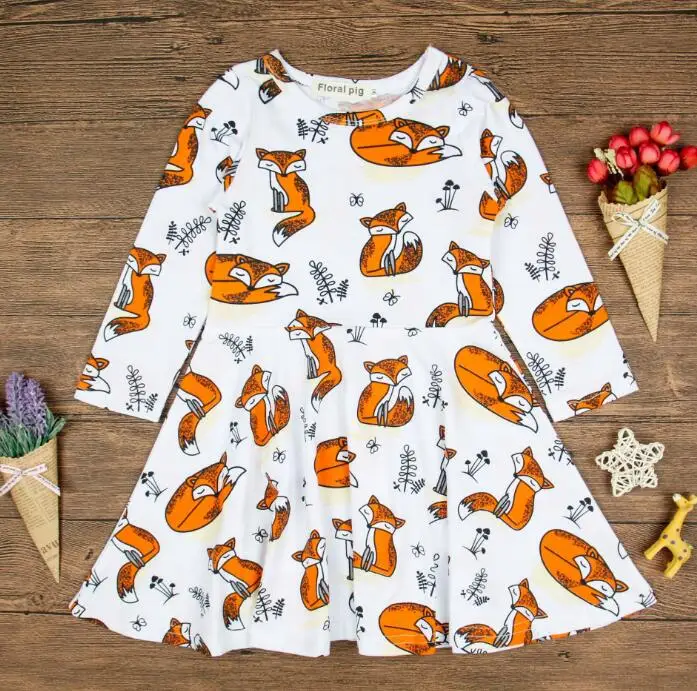 Wholesale 5pcs/lot Girls Clothes Kids Dress Fox Girls Toddler 2017 ...