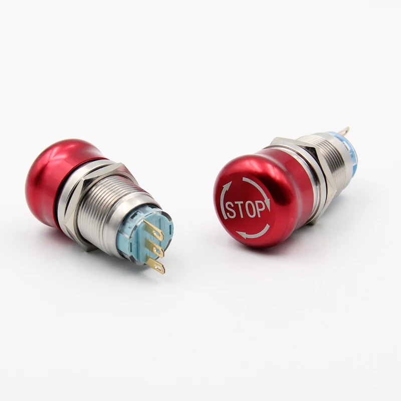 1pcs 19mm metal emergency stop switch rotary push button emergency stop ...