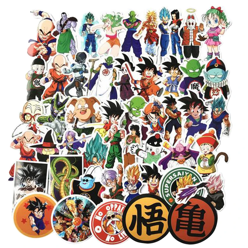 50Pcs Anime Dragon Ball Stickers Super Saiyan Goku For Car Laptop ...