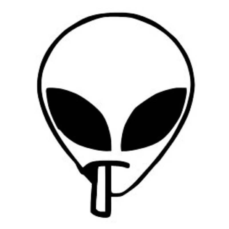 11.5cm*15cm Smoking Alien Di Cut Funny Vinyl Decal Black/Silver ...
