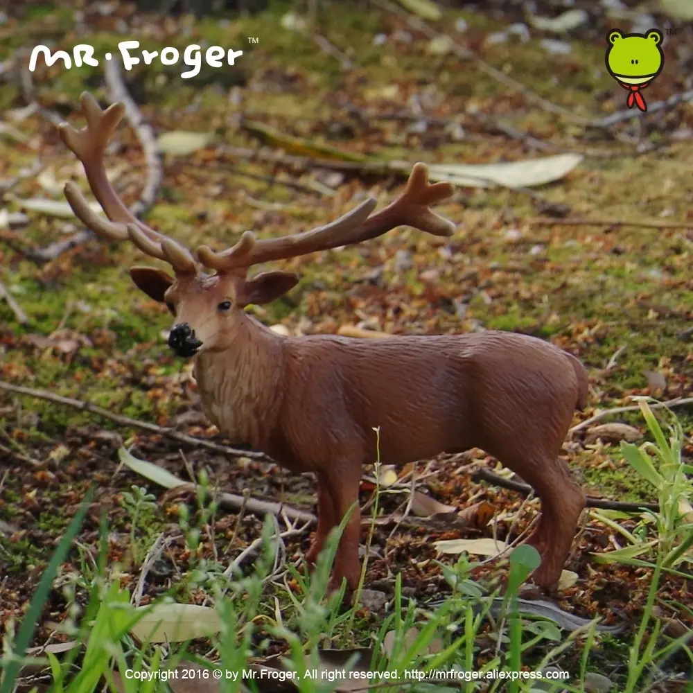 Mr.Froger Elk Model Toy Wild animals toys set Zoo modeling plastic ...