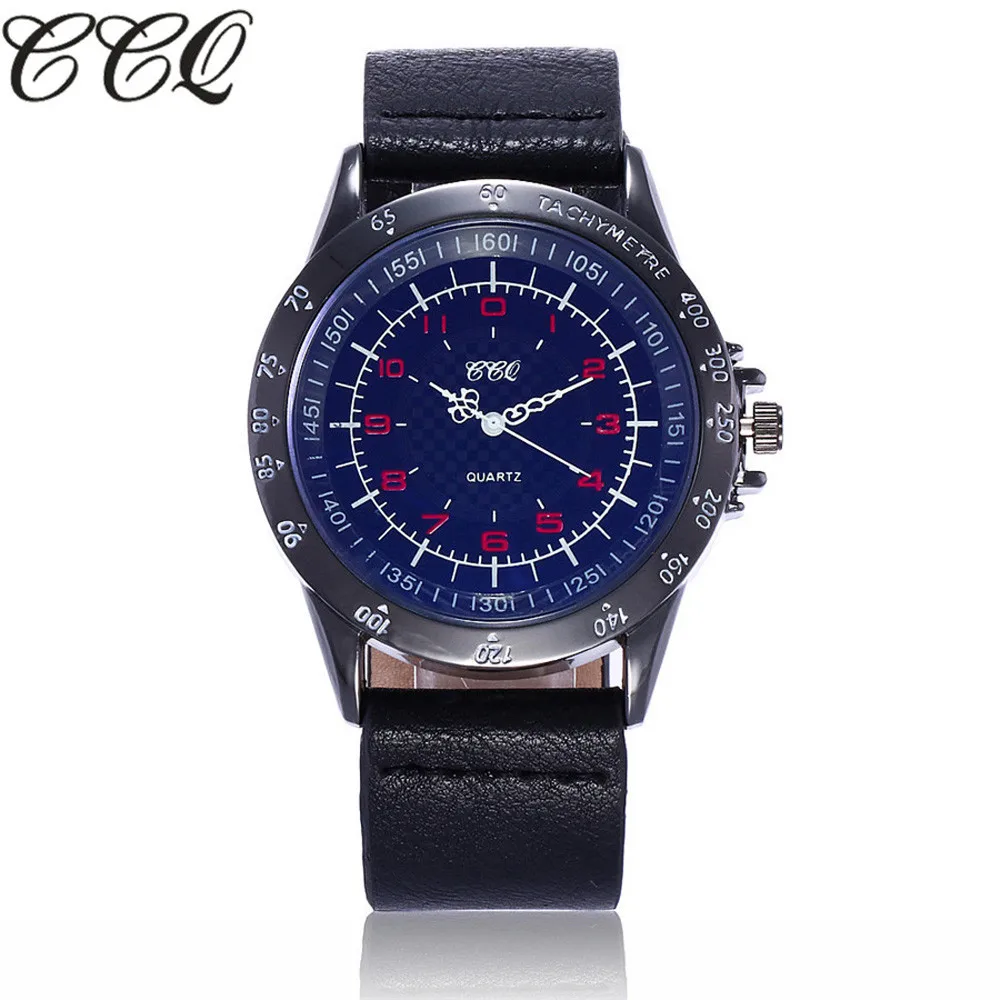 CCQ Luxury Brand Military Watch Men Quartz Analog Clock Leather Strap ...