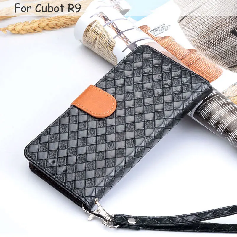 for Cubot R9 case Luxury Weave lines Leather with Stand Card Slot ...