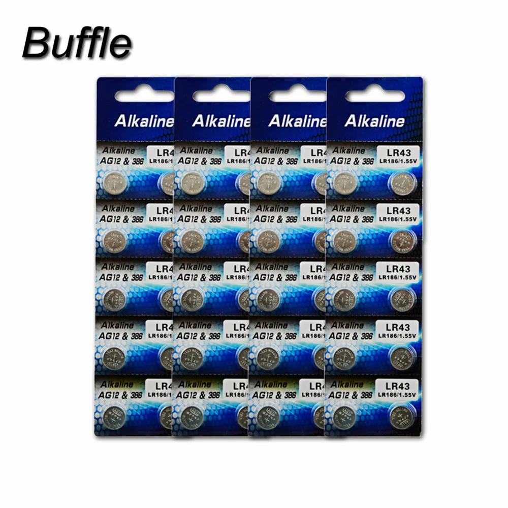 40x Buffle LR43 AG12 1.55V Electronics Lithium Button Cell Batteries ...