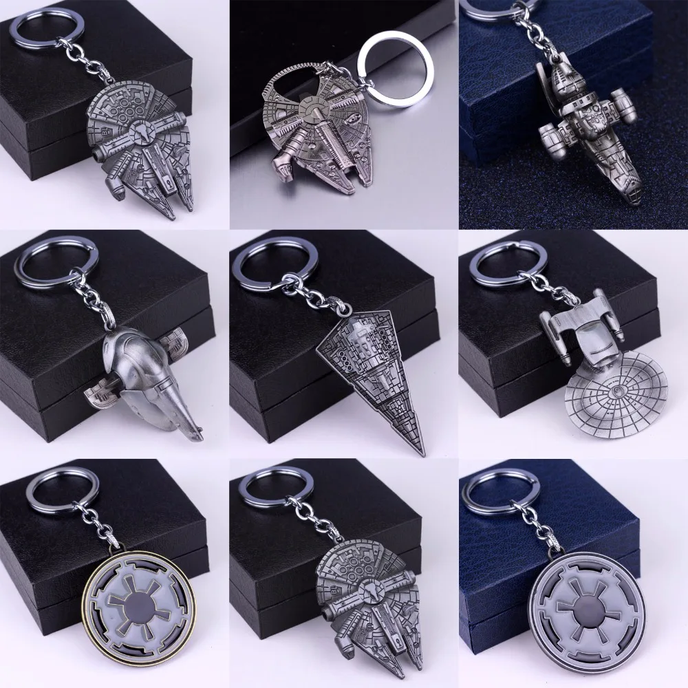 Hot Movie Star Wars Star Trek 3 Spaceship Keychain Millennium Falcon ...