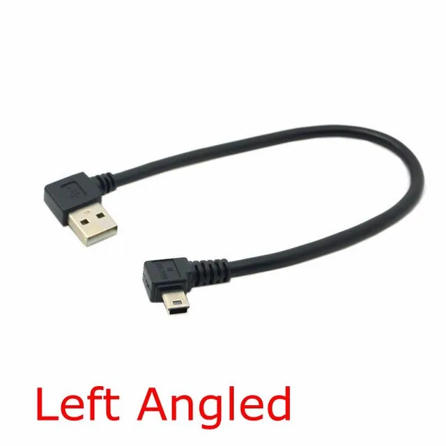 USB To Mini USB Data Charger Cable 90 Degree Left & Right 90 Angled ...