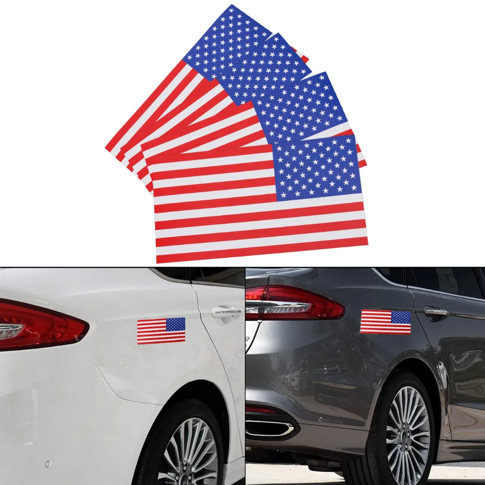 4 STÜCK 7,5x4 ''Entfernbare Magnetische Zeichen United State Flagge ...