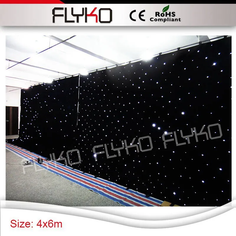 Dj Wedding Bar Tv Party Show Decor Led Curtain 4x6m Twinkling White ...