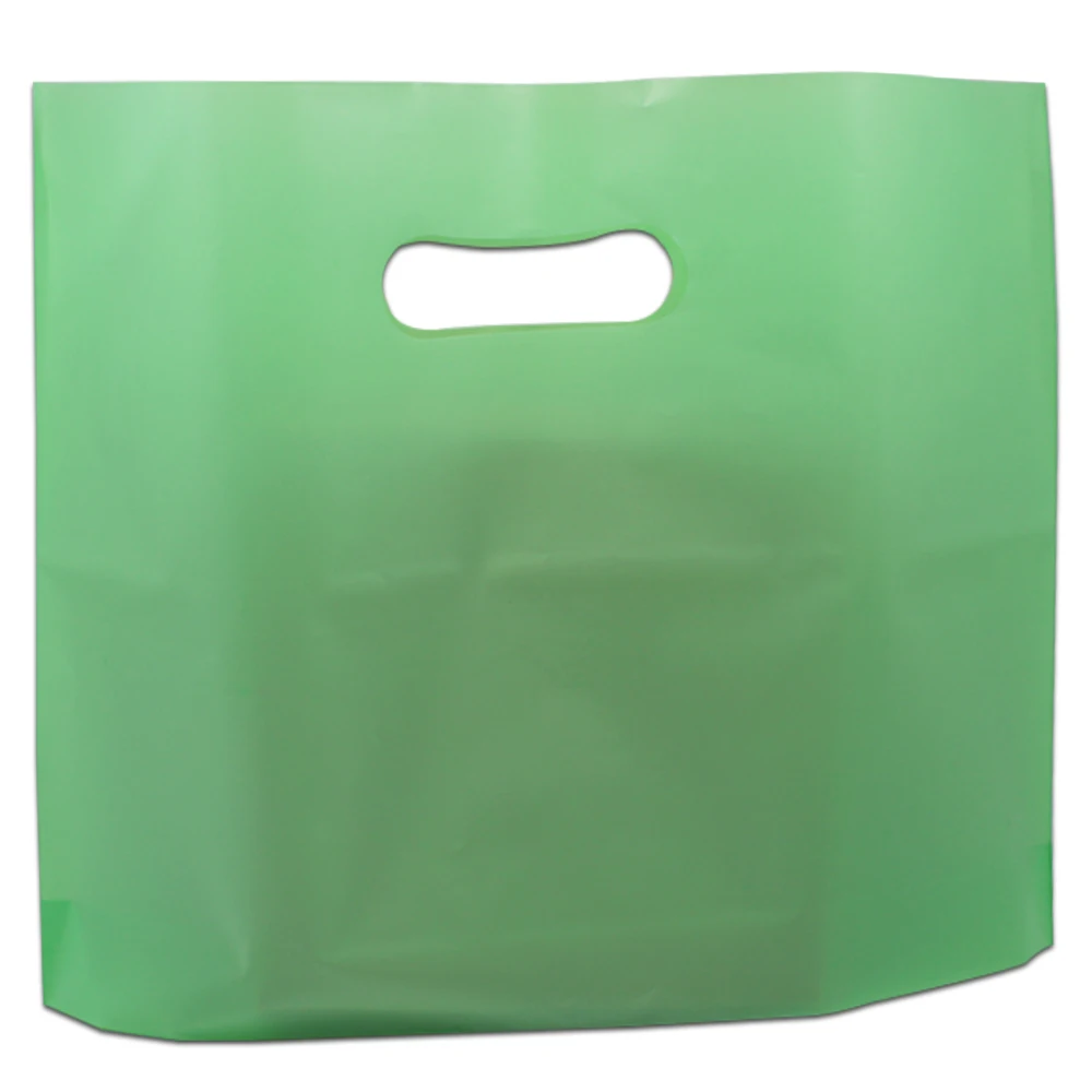 50pcs/lot Green Plastic Package Bag With Handle Boutiques Crafts Gifts ...