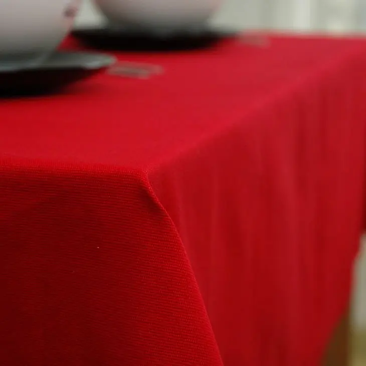 Europe Style Thick Solid Color Red Tablecloth Office Plain Tablecloth ...