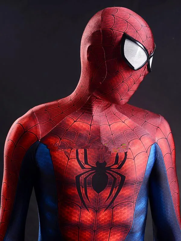 새로운 클래식 스파이더 맨 의상 3d 인쇄 슈퍼 히어로 Fullbody 코스프레 젠타이 정장 파티 스파이더 맨 2 할로윈 의상 에서새로운 클래식 스파이더 맨 의상 3d
