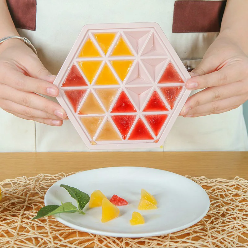 1pcs Diy 육각형 아이스 큐브 금형 24 그리드 Popsicle 금형 아이스크림 금형 Pp 아이스 큐브 트레이 주방