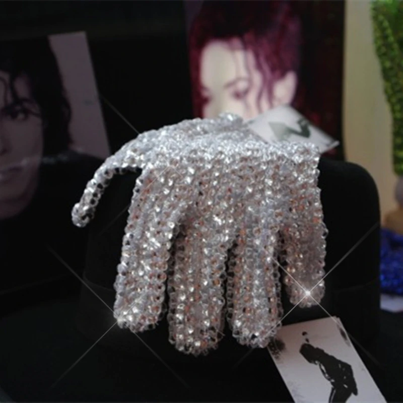 Rare MJ Michael Jackson Both Side Rhinestone Silver Crystal Handmade ...