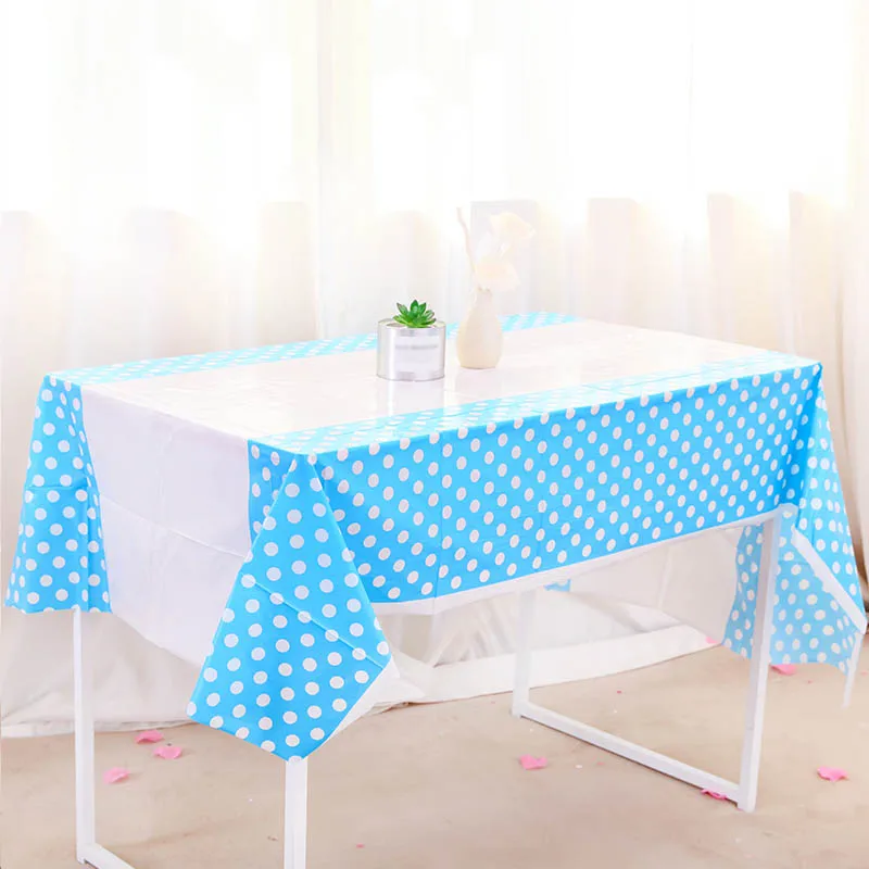 108*180CM Polka Dots Party Plastic Tablecloth Cover for Kids Birthday ...