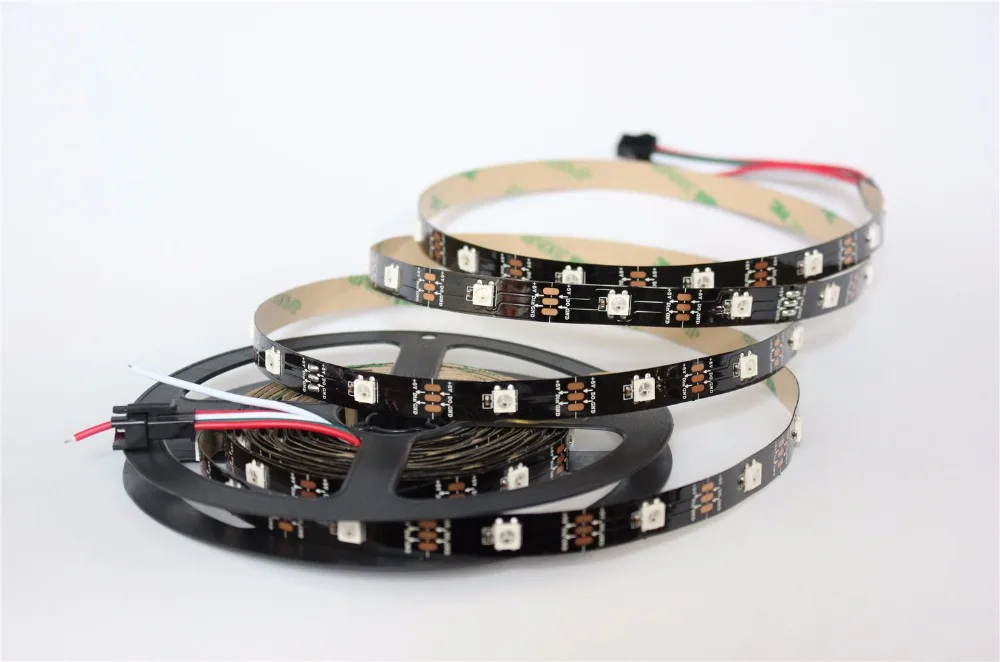Non waterproof 5M Built in WS2812B Black board LED strip,150 LED 150 ...