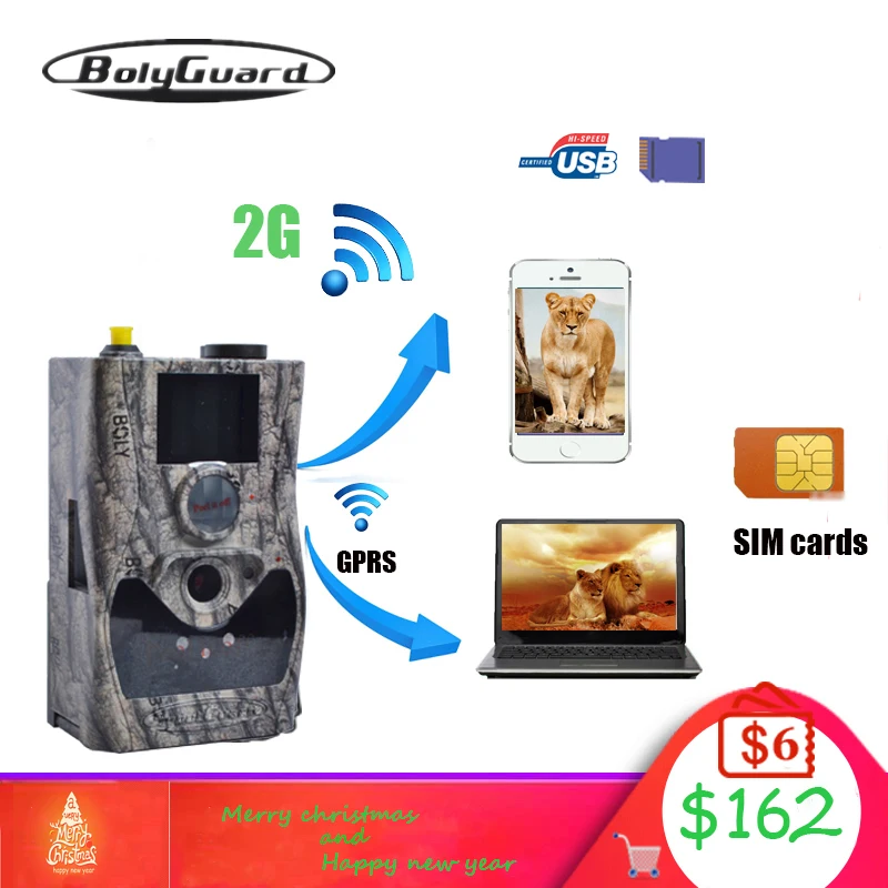 Bolyguard hunting camera 2G 18MP Photo Traps MMS SMS 1080P Night Vision ...