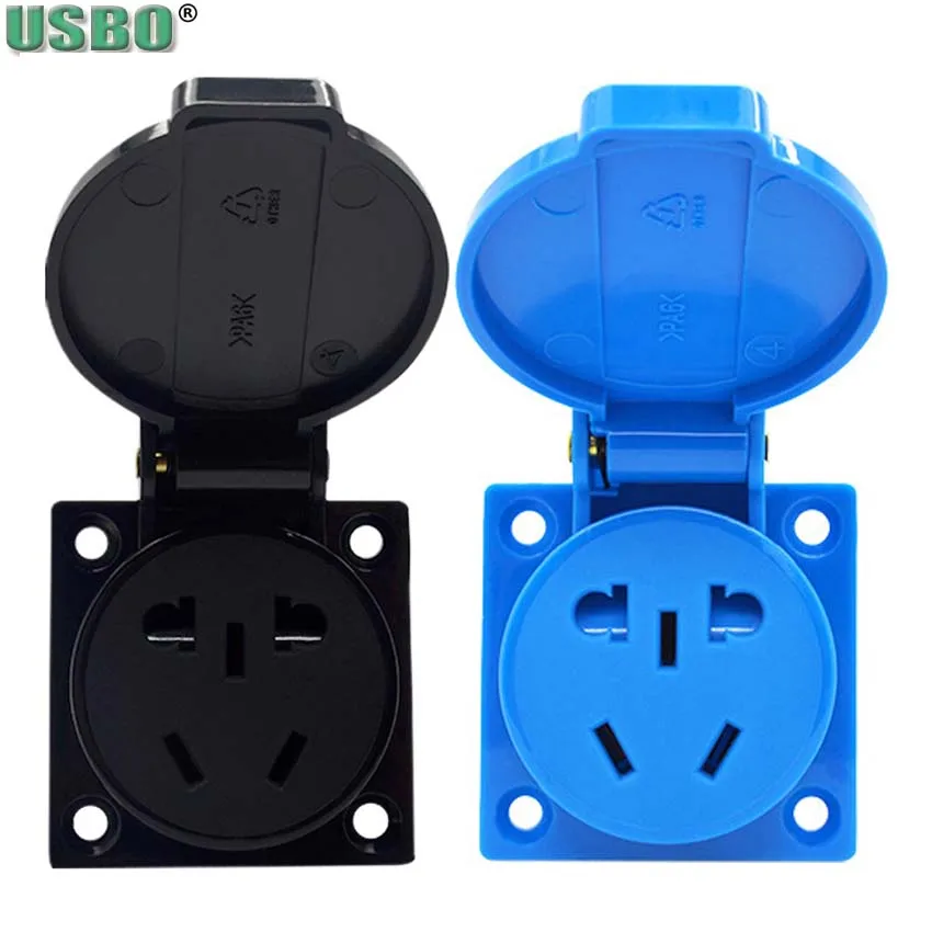 Black Blue 10A IP44 EU AU Multifunction 2P+E China Australia Outdoor ...