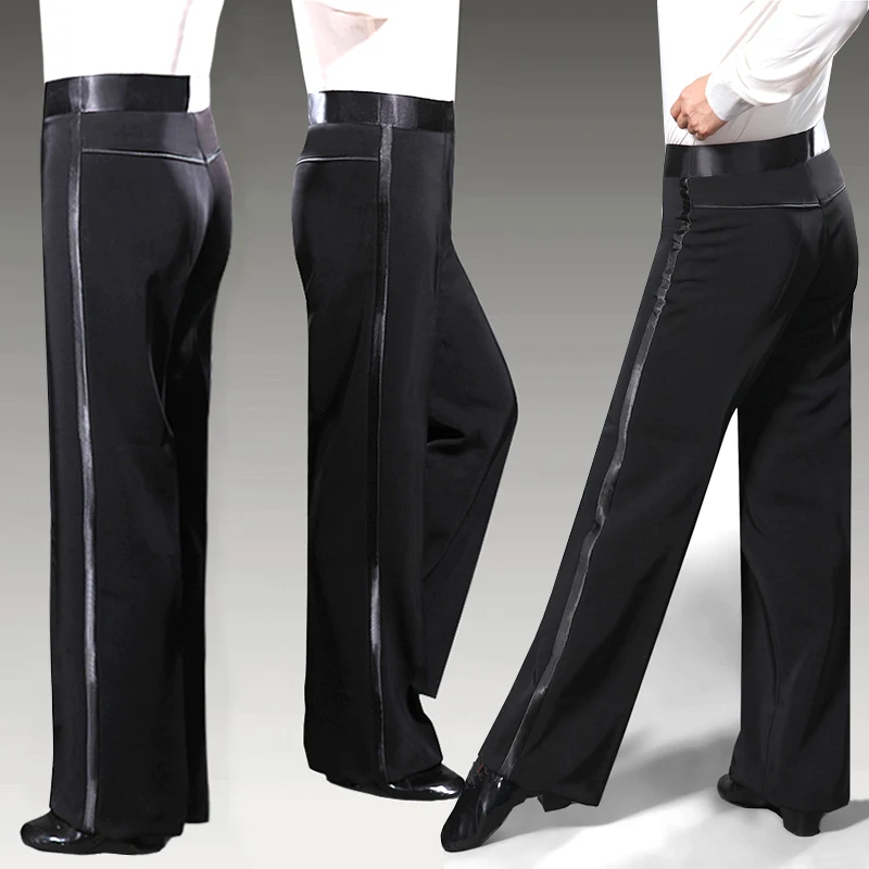 New Latin Dance Pants Adult Black Pant Single Side Bar Rumba/ Samba ...