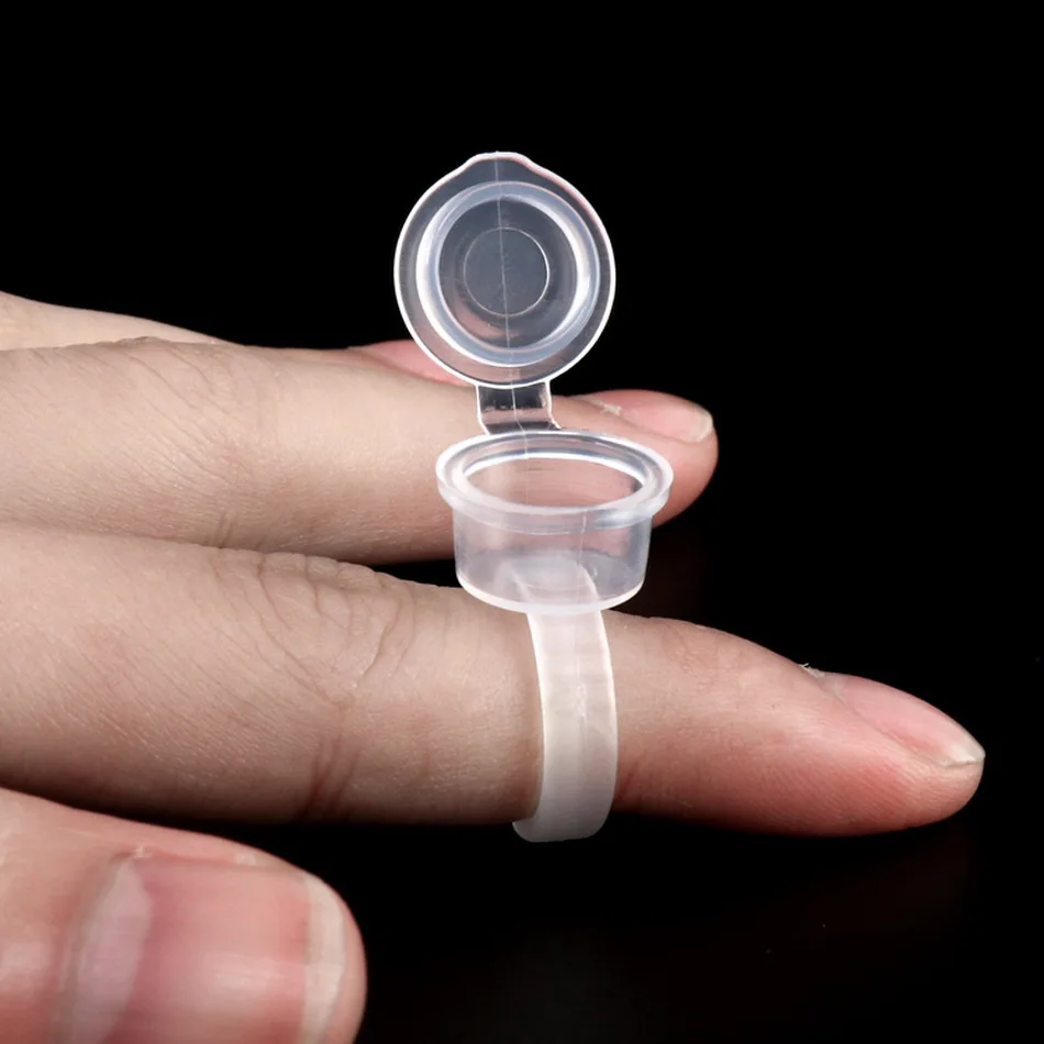 50Pcs/lot New Design Ring Cups With Caps Professional Tattoo Pingment ...