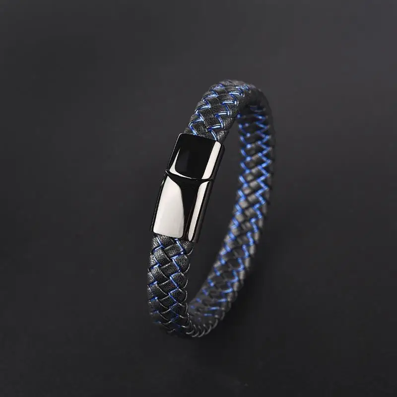 1 м 12 мм кожаный шнур плоская плетеная веревка для DIY мужских кожаных ...