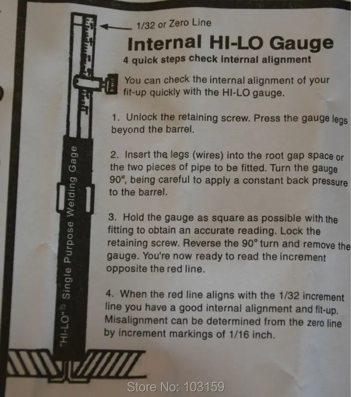 Internal Single Purpose HI-LO Welding Gage Gauge Root Gap Mm - buy at ...