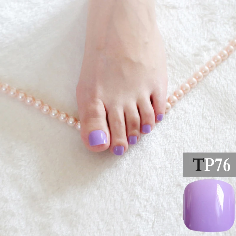 Candy-DIY-Fashion-Colors-Toe-Nails-24pcs-Acrylic-False-Toes-Solid-color ...