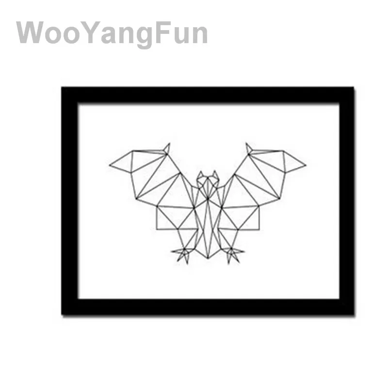 Geometric Bat Canvas Art Print Poster Painting, Wall Pictures for Home ...