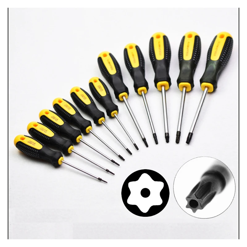 1pc Torx T5 T6 T7 T8 T9 T10 T15 T20 T25 T27 T30 Screwdriver With Hole ...