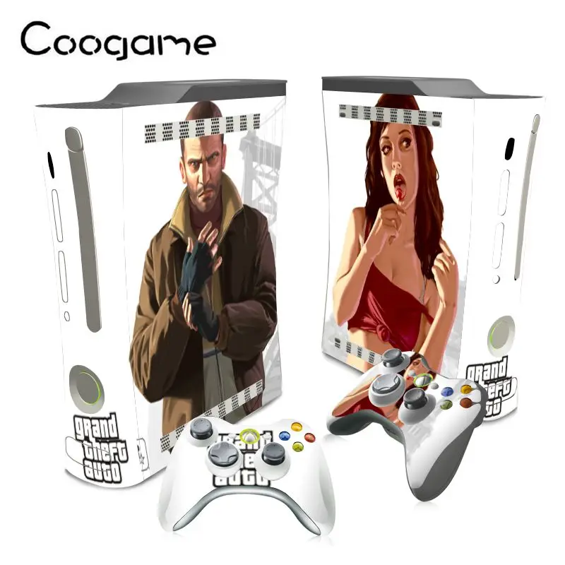 Top Gta V Sticker For Microsoft Xbox 360 Fat Console And 2 Pads For 360fat Skins In Stickers From