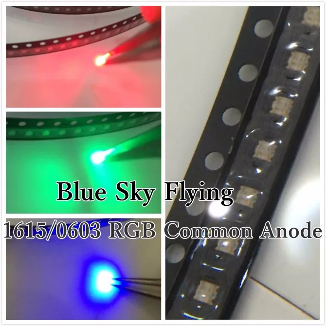4000PCS/Lot SMD 0603 RGB Common Anode Led 0606 RGB LED Diode 4 Bin Size ...