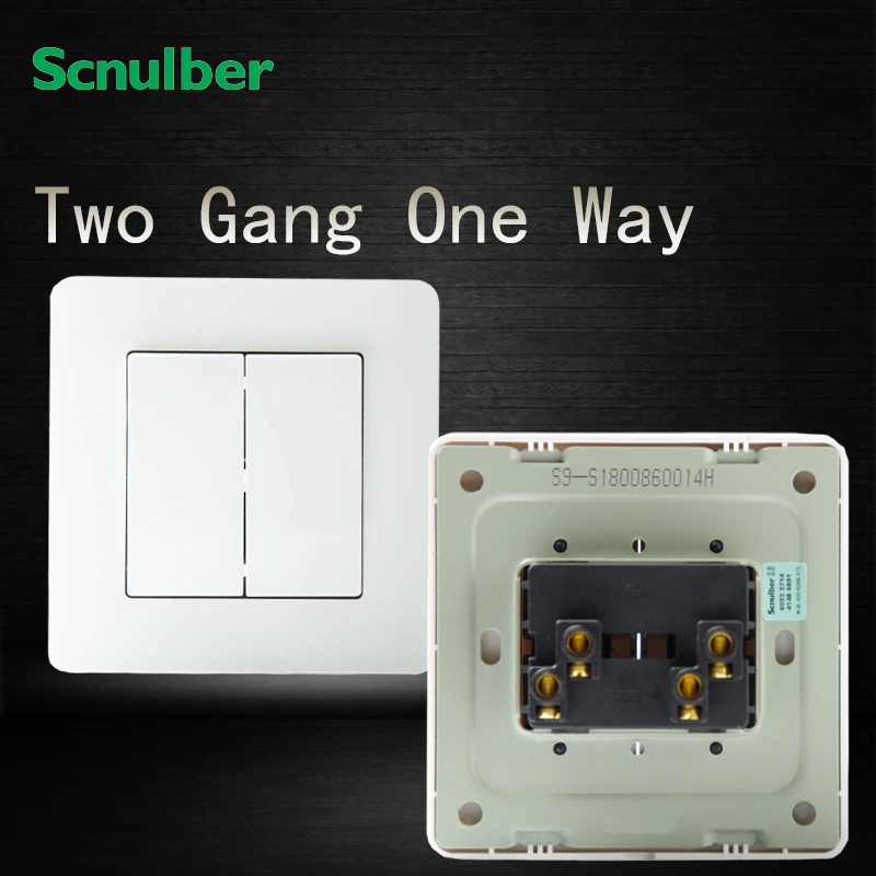 White 16a 250v 2 Gang 1 Way Wall Switch Wall Flush Mounted - Switches ...