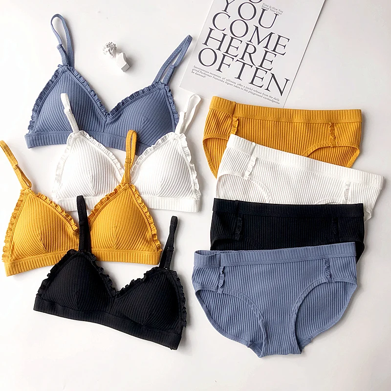 Whorl Conjunto de sujetador y bragas de algodón para mujer, ropa ...