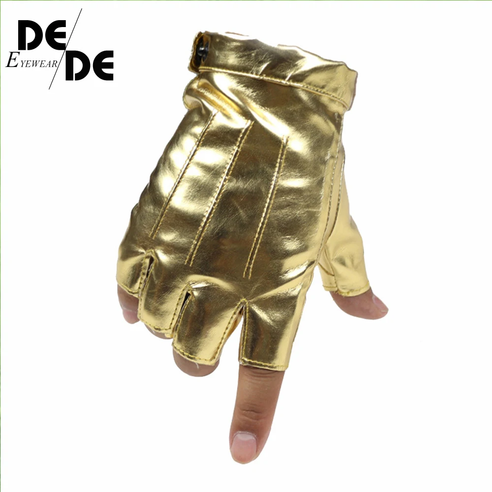 Luva de couro masculina novidade para dança, luvas para shows, festas ...