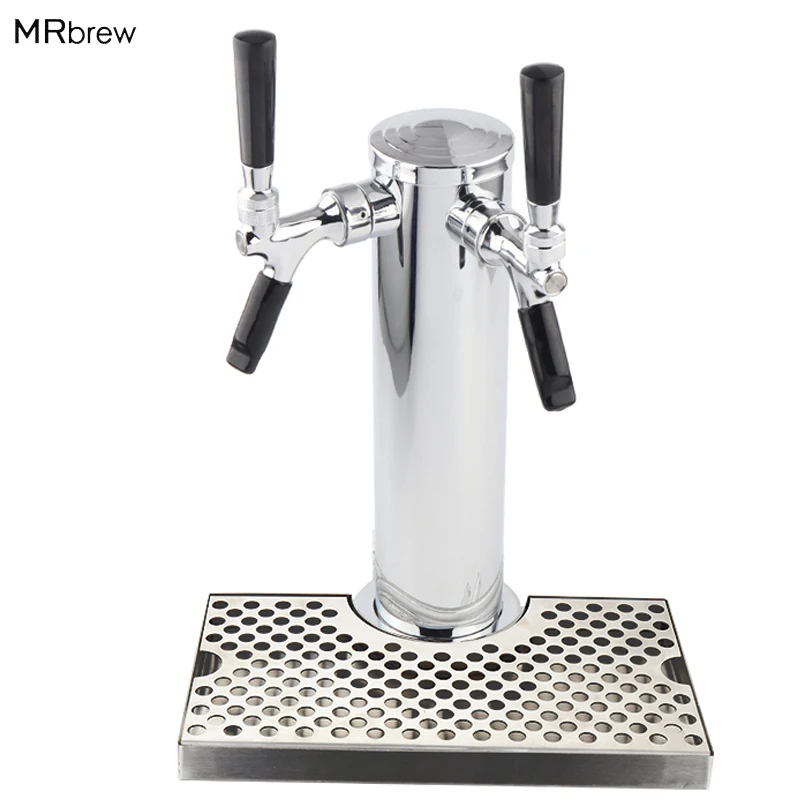 Double Tap Copper Chrome Draft Beer Tower with Stainless Steel Beer ...