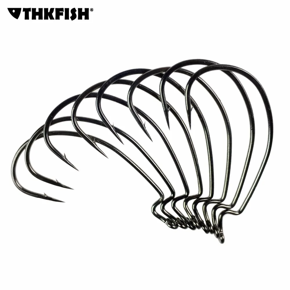 20Pcs 2 Packs 2/0# Offset Fishing Hooks Off Set Soft Worm Fish Hook ...