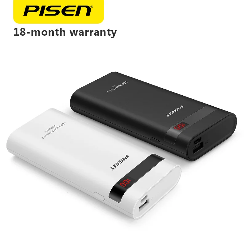 Pisen 10000mAh Power Bank 2A Fast Charging USB Mobile Portable Charger ...