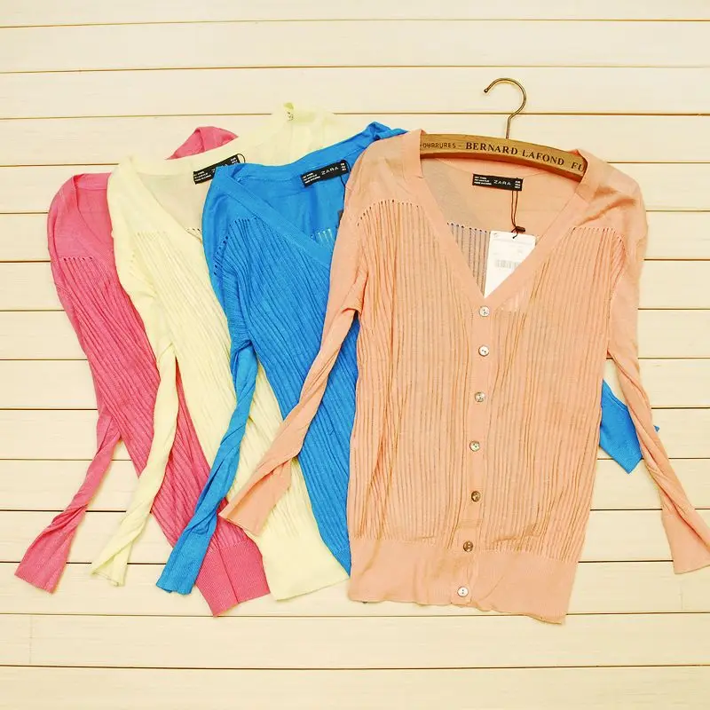 Women's 2013 sun protection clothing thin sweater female cardigan ...