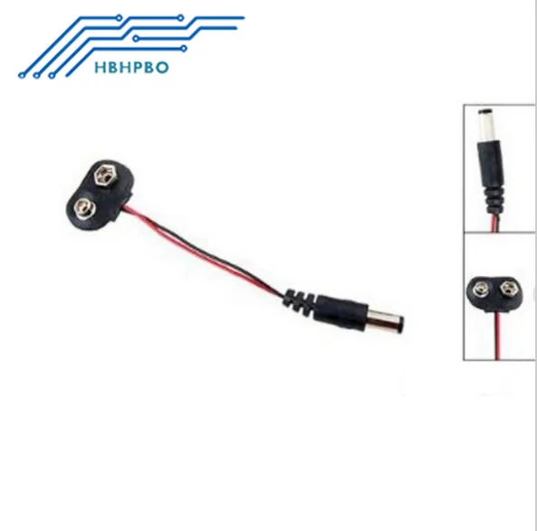 50pcs T Type Dc 9v Battery Power Cable Battery Jack Connector Battery Clip For Arduino Uno R3 In