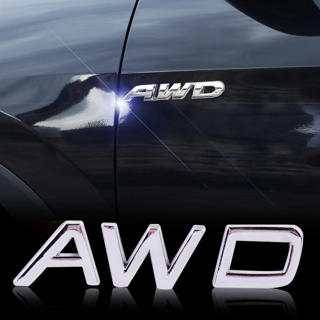 Metal Auto 3D AWD Logo Emblem Stickers SUV Body Decal Chrome Car ...