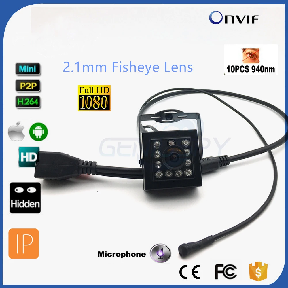 2-1mm-lens-120Degree-HD-1080P-Audio-MINI-IR-Camera-10Pcs-940NM-IR-Leds ...
