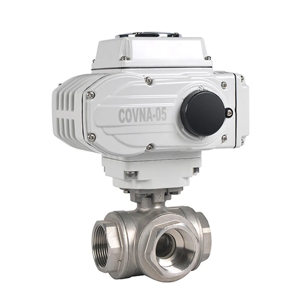 Dn65 2 1/2inch Npt Thread Motorized 3 Way Ball Valve On/off Type 304 ...