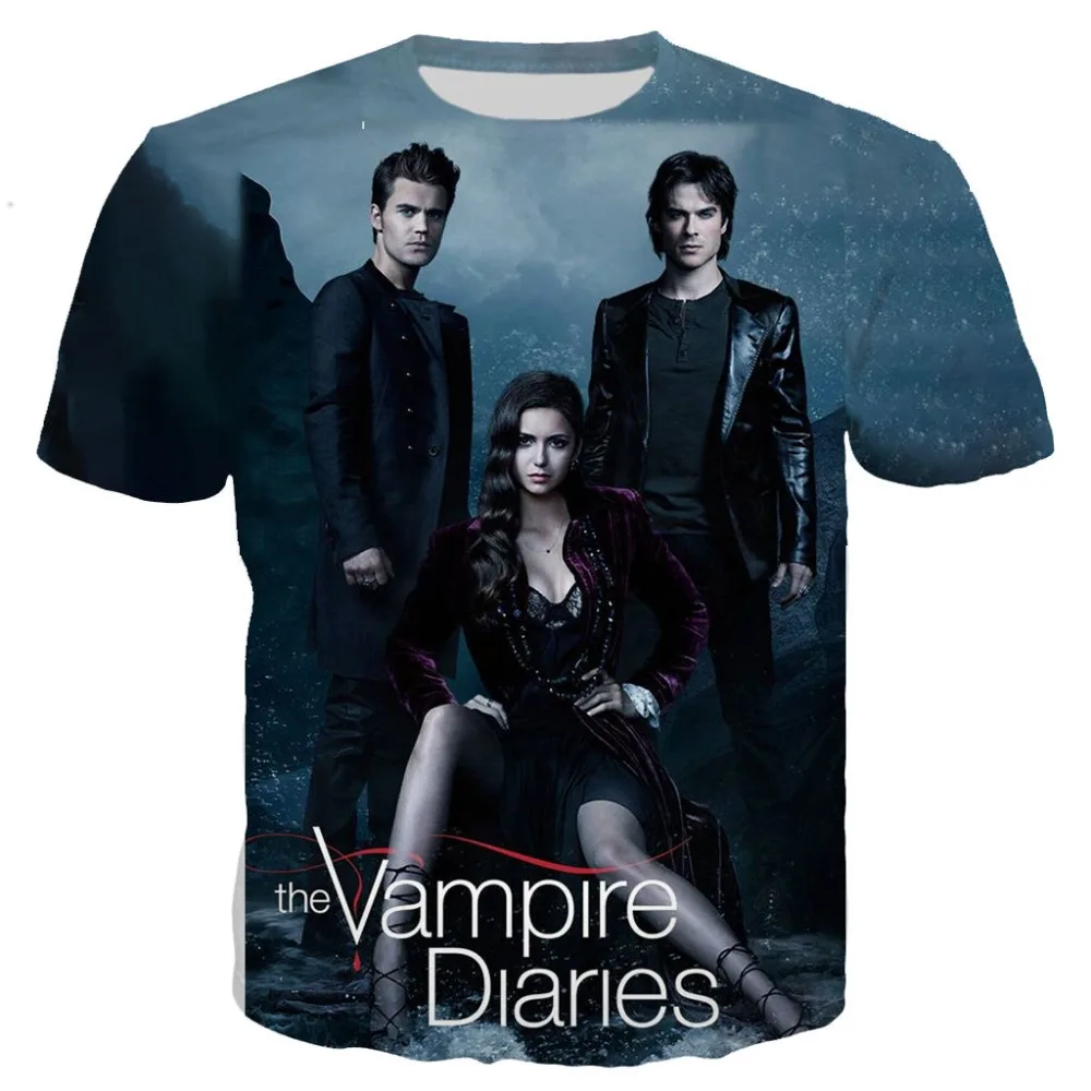 The Vampire Diary cute men shirts 3D printed tee shirt funny fashion ...