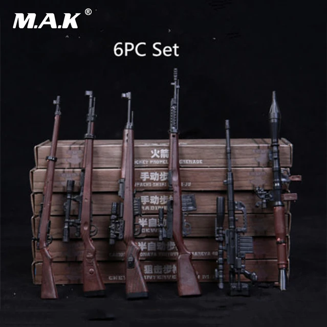 6pcs/Set 1/6 Soldier Automatic Rifle Sniping Weapon Gun Models 4D RPG ...